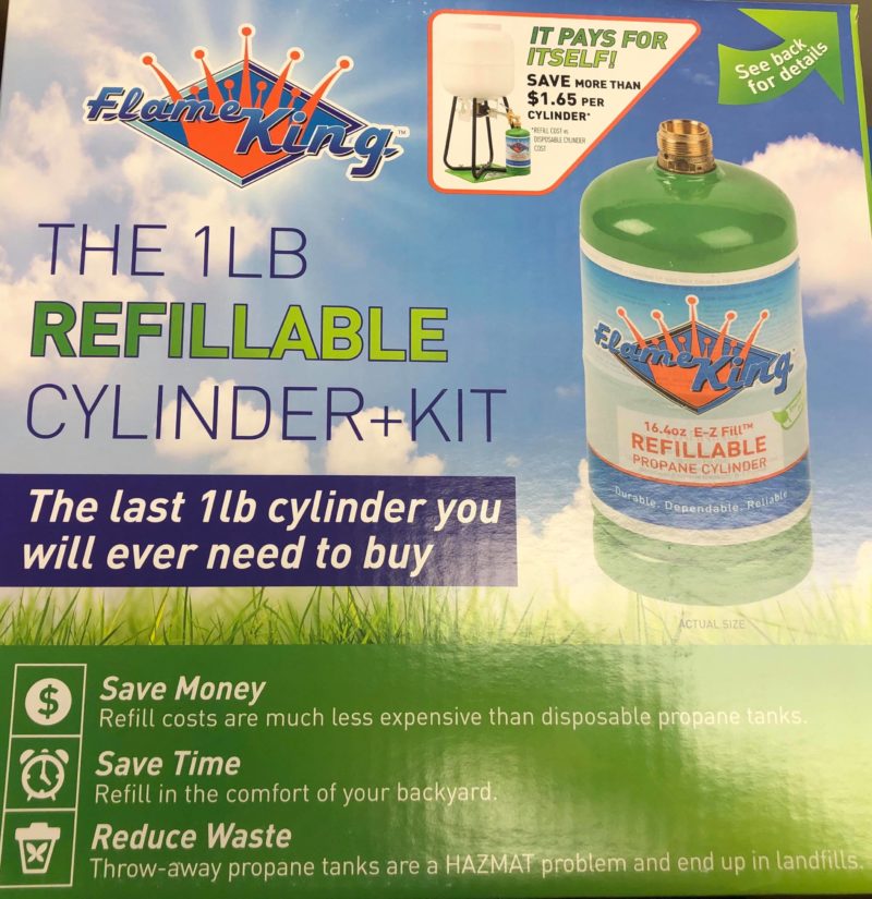 Flame King Propane Refill Kit and 1lb Refillable Cylinder - Clancy Outdoors