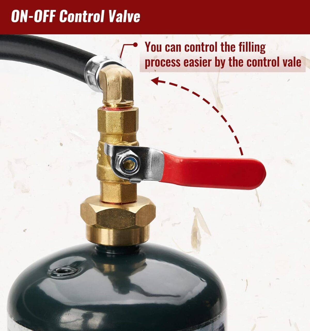 3 Feet Propane Refill Adapter Hose with Gauge & ON/OFF Control Valve ...